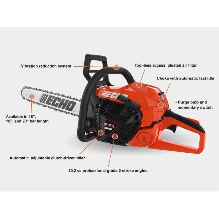 Echo CS-4920 Chain Saw - 50.1 CC - 3.35 HP*